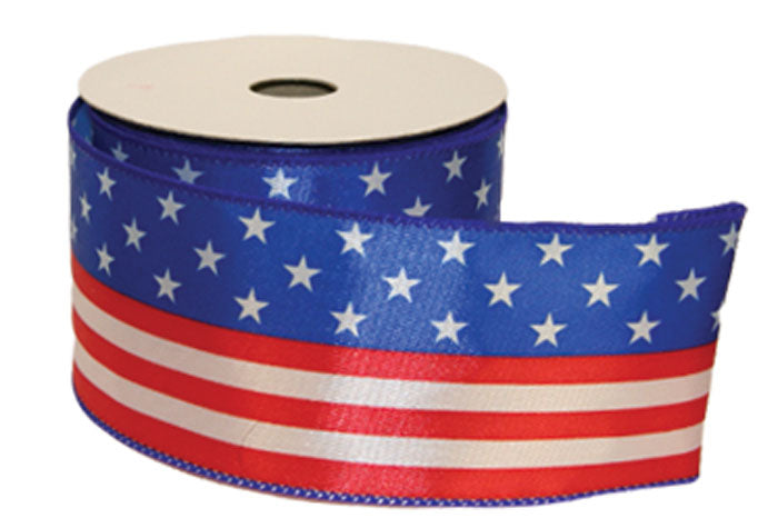 Wholesale Patriotic Flag Ribbon 10 yards #40 2.5" wide ...