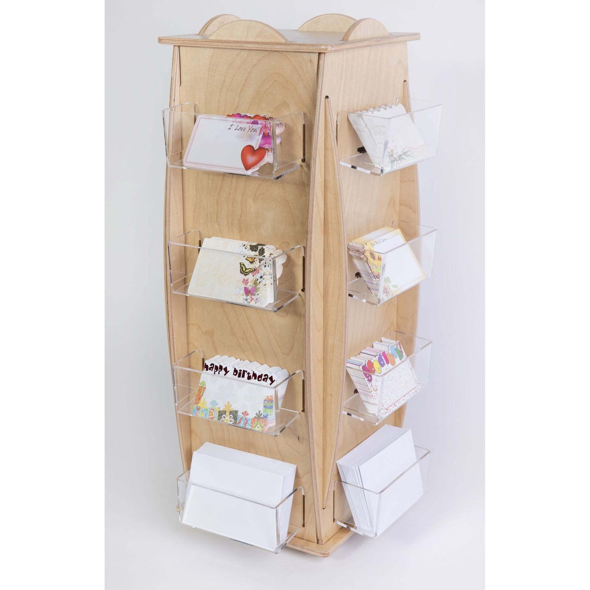 Wholesale Vertical Spinning Wood and Acrylic Enclosure Card Rack ...